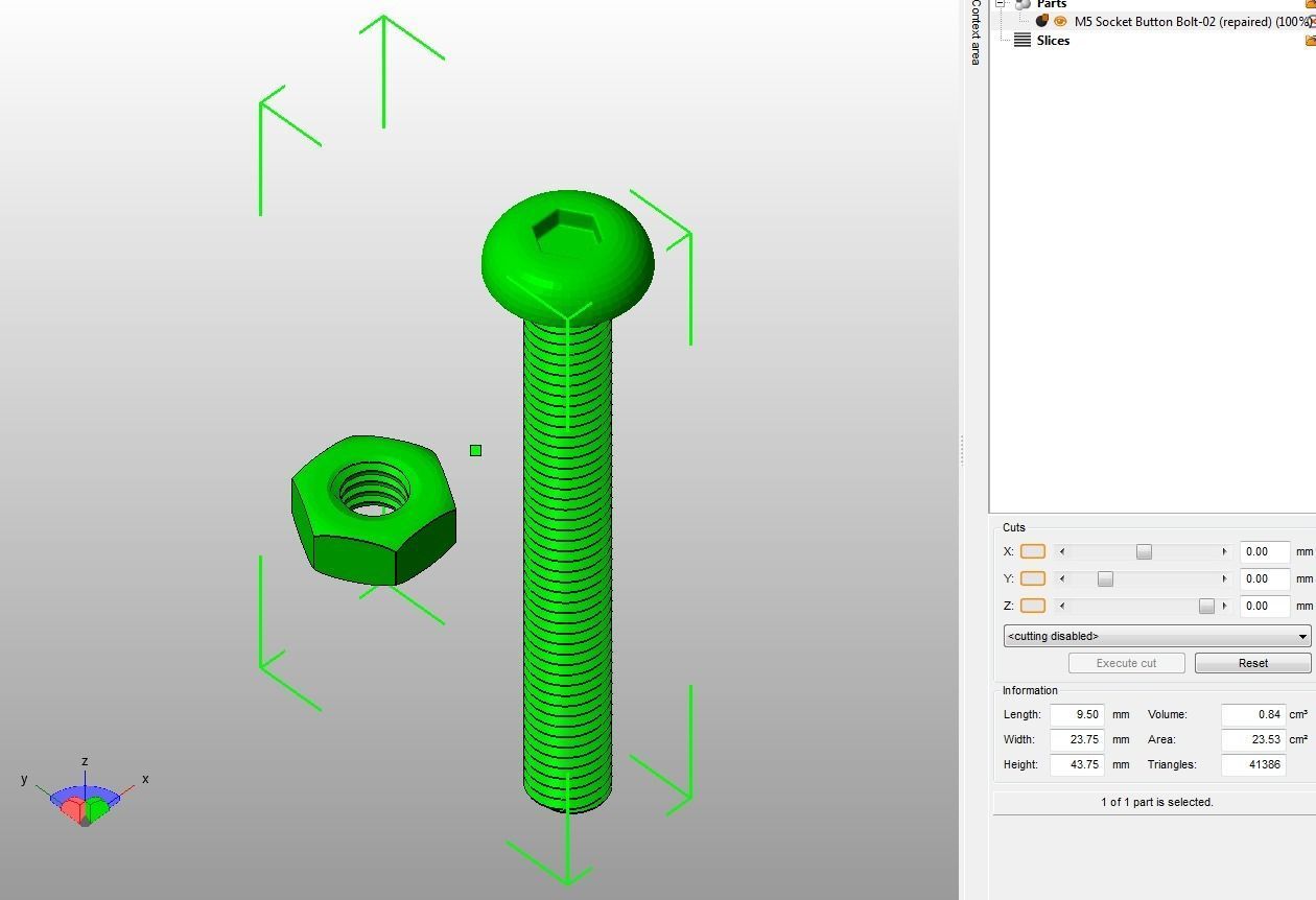 M5 x 40mm Socket Button Bolt 3D model 3D printable | CGTrader