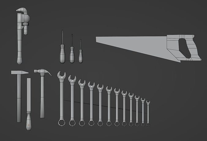 3D model Low poly tools VR / AR / low-poly | CGTrader