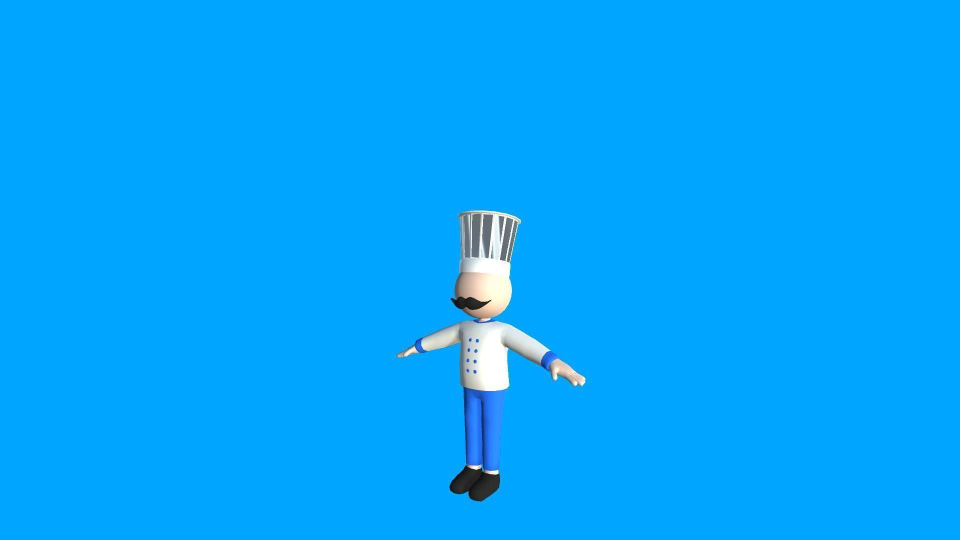 3D model Chef - Simple Low Poly Stickman Character - 3D Model VR / AR ...