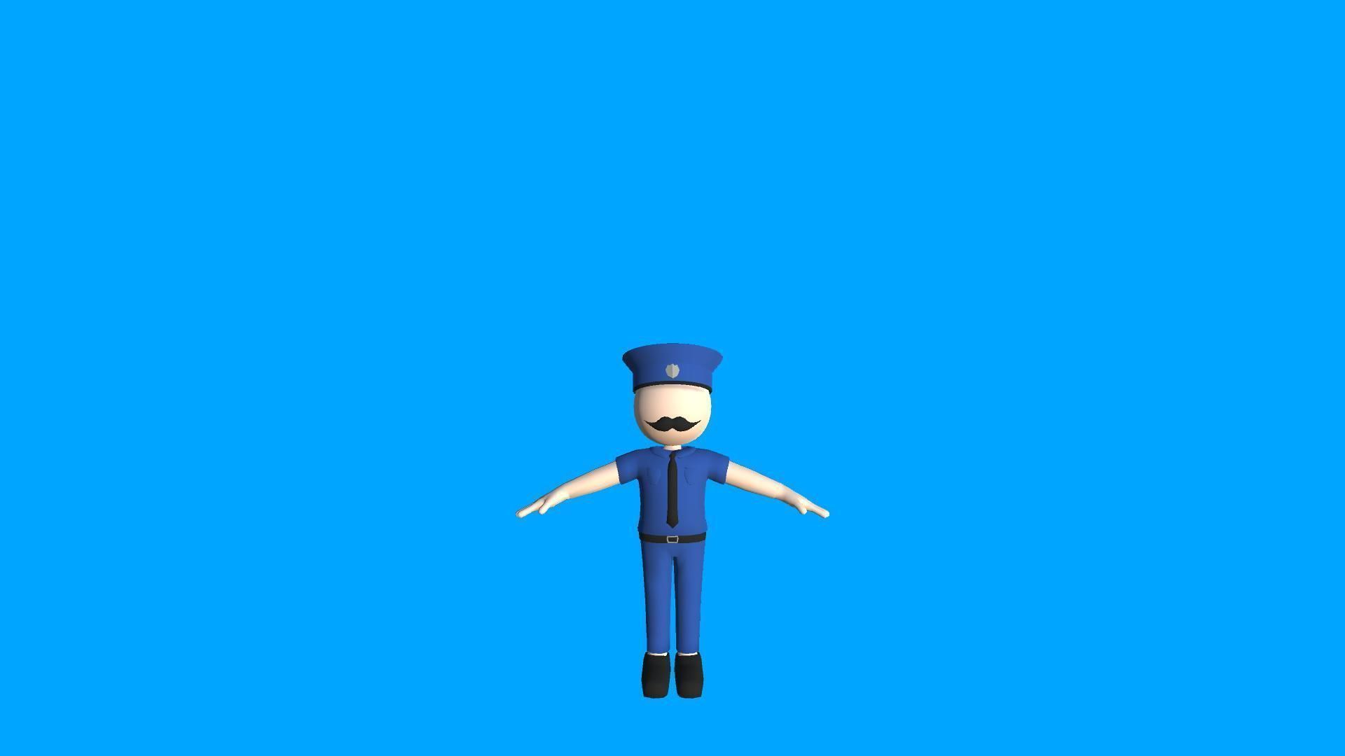 3D model Police - Simple Low Poly Stickman Character - 3D Model VR / AR ...