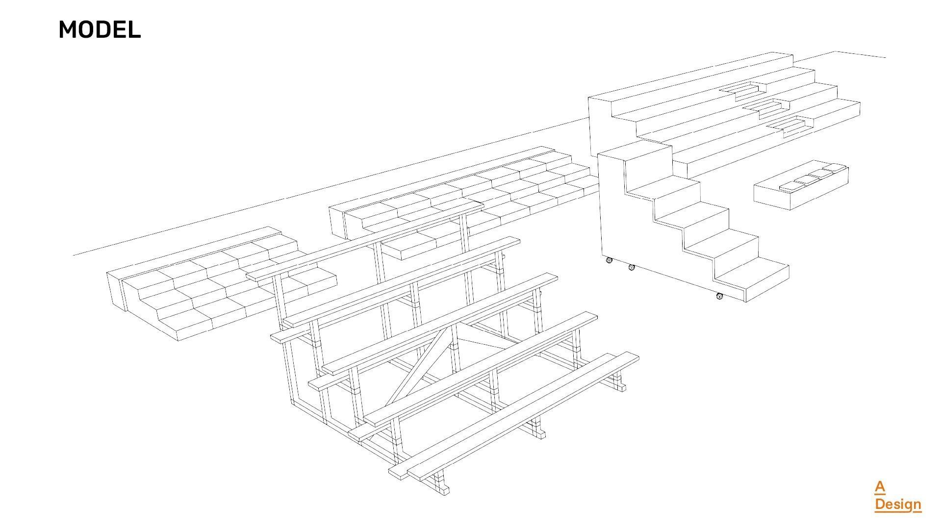 Amphitheaters - Pack of revit families 3D model 3D model | CGTrader