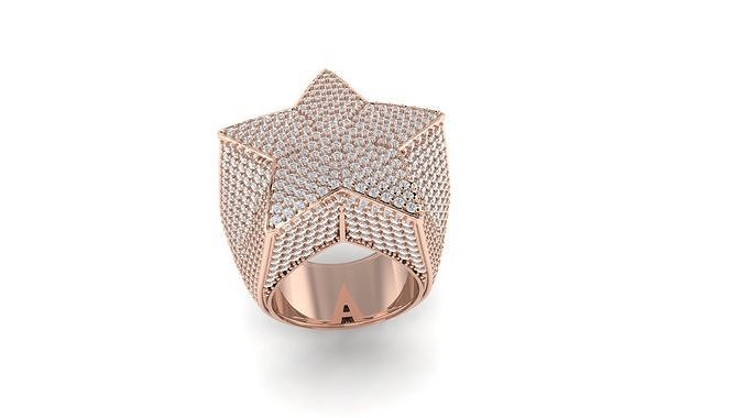 Star ring nice design printable 3D model 3D printable | CGTrader