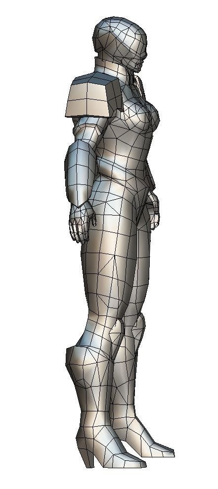 3D model Low Poly Woman Cyborg Trooper VR / AR / low-poly | CGTrader