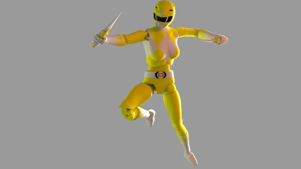 Super rangers Yellow ranger Action figure 3D model 3D printable | CGTrader