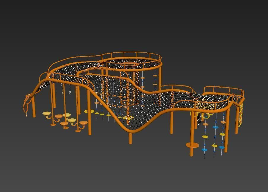 Big scale children combination climbing net playground equipment 3D ...