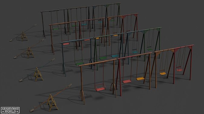 3D model Swing Set For Playground VR / AR / low-poly | CGTrader
