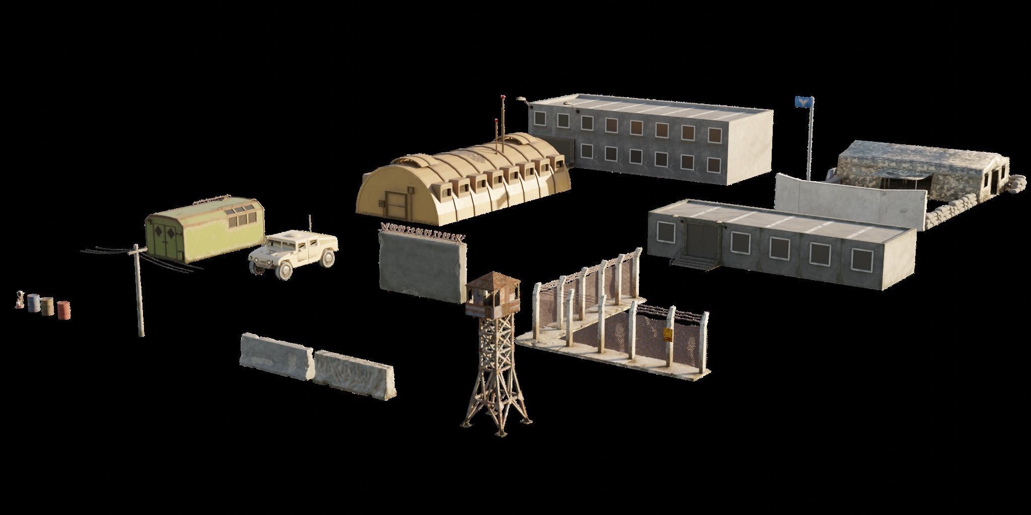 3D model Army base VR / AR / low-poly | CGTrader