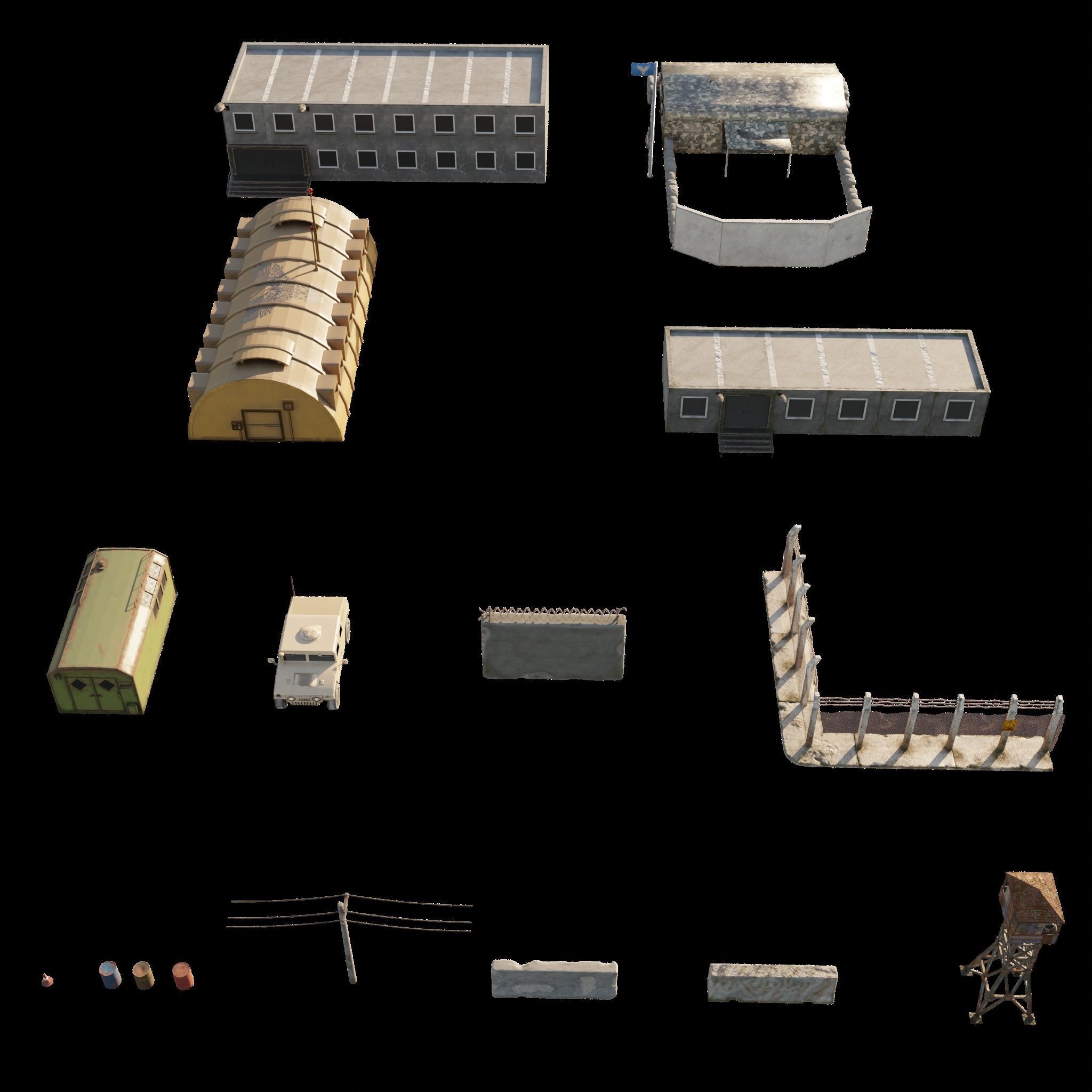 3D model Army base VR / AR / low-poly | CGTrader