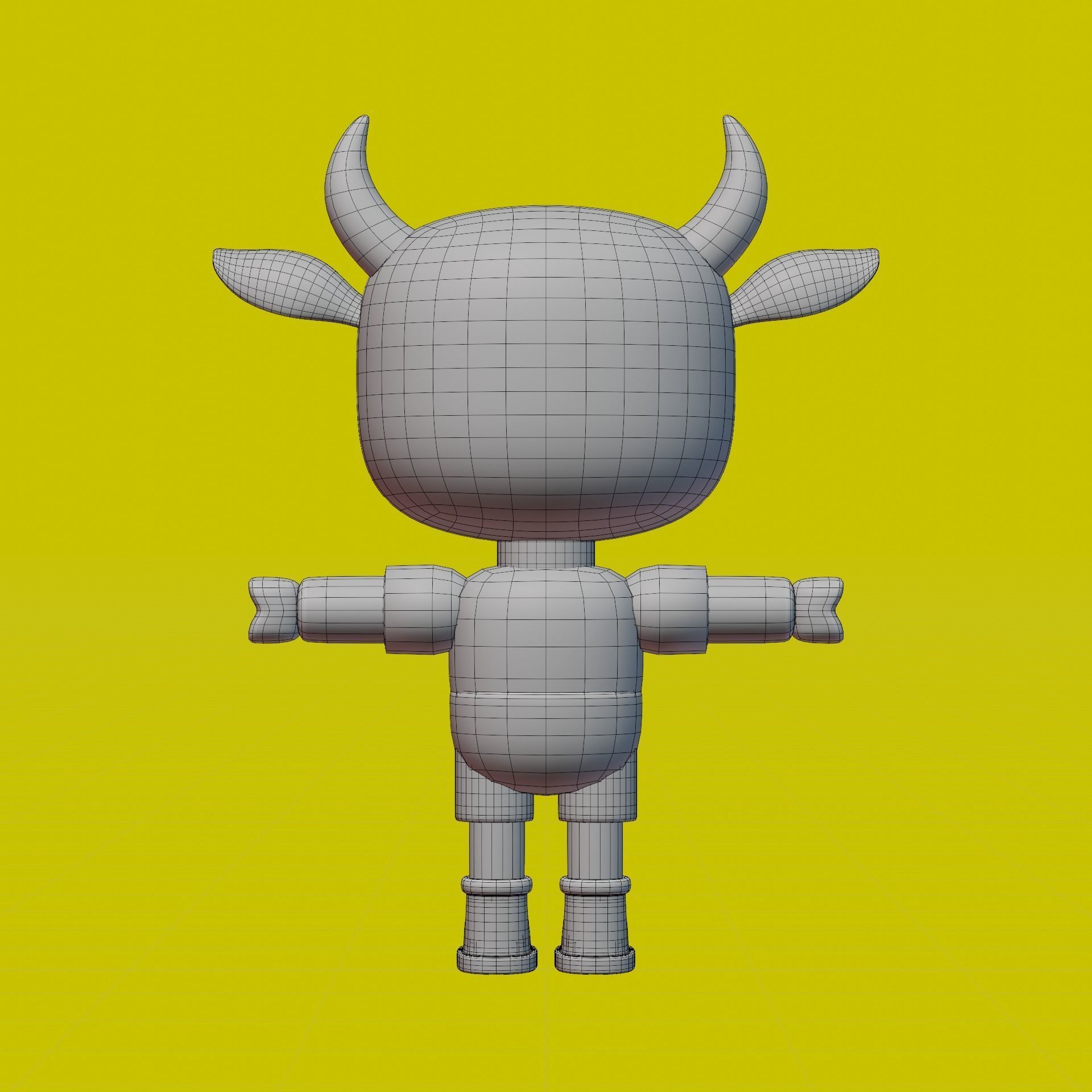 Bull Character Blender Cute Animals 3D model | CGTrader