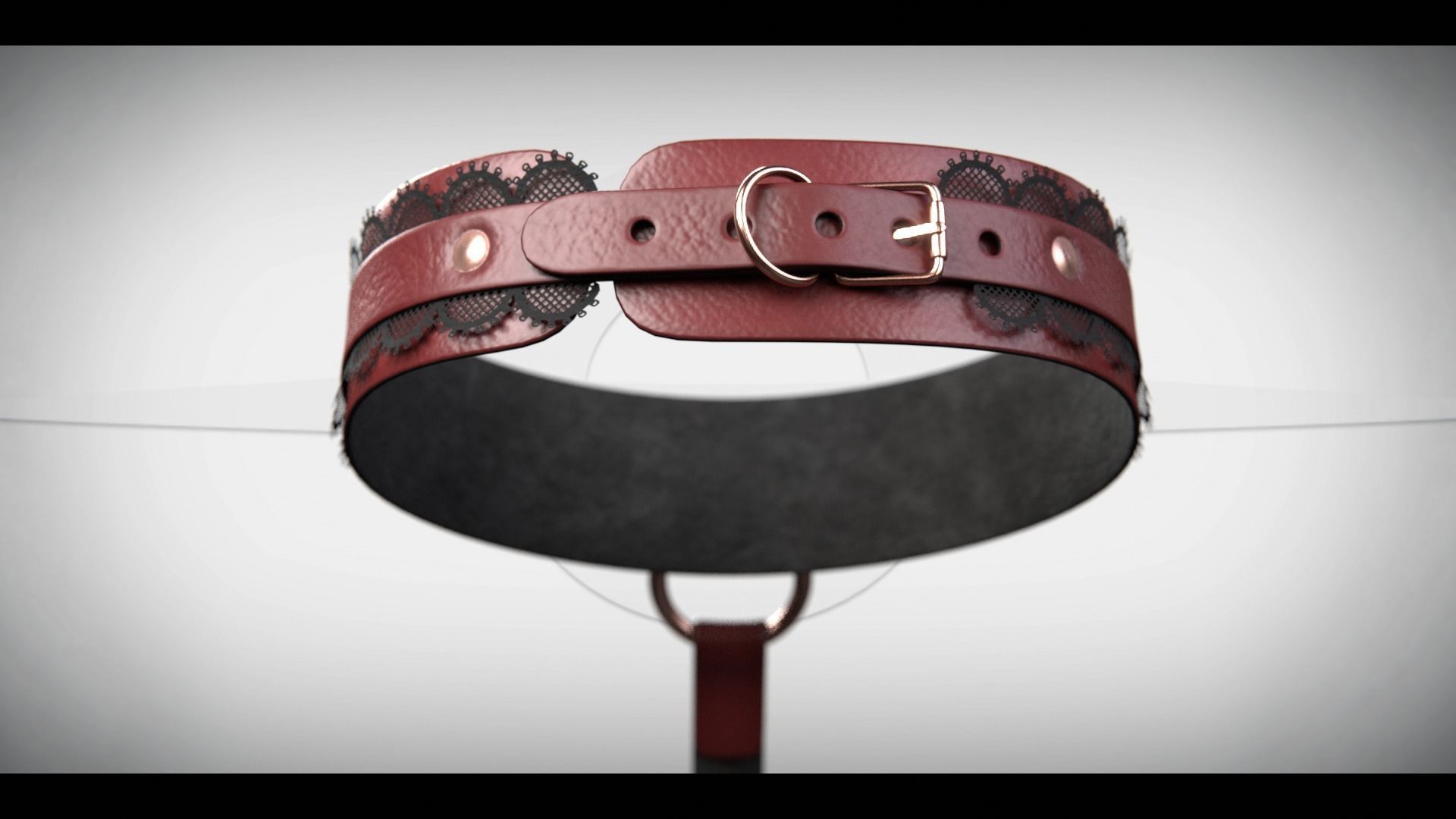 3D model Scarlet Leather harness portupeya set VR / AR / low-poly ...