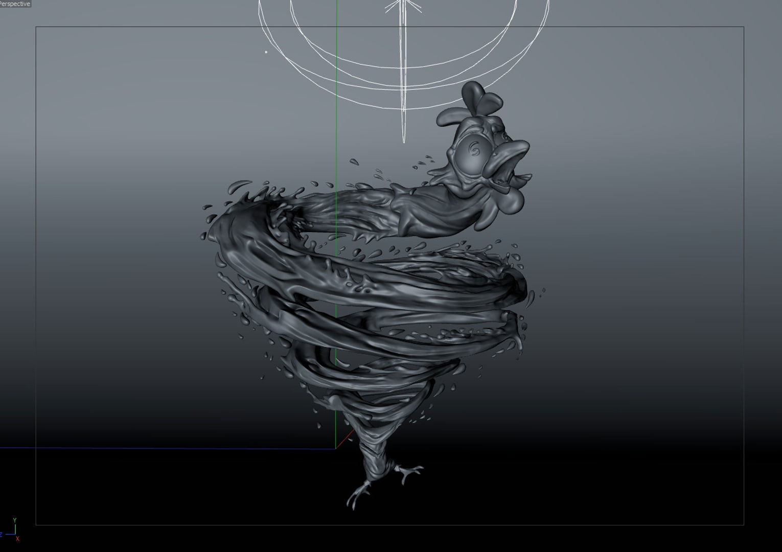 Chicken Vortex Liquid Sculpture 3D model 3D model | CGTrader