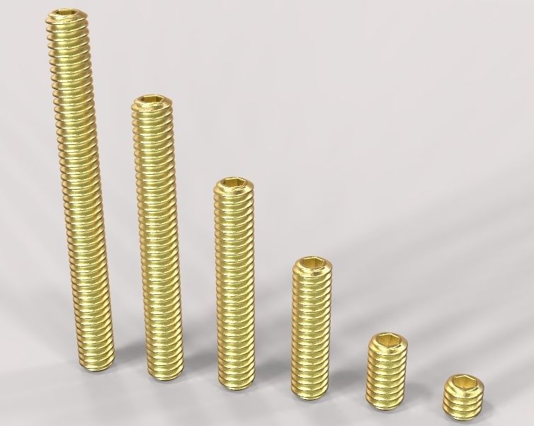 M5 x 10mm Flat Point Set Grub Screws 3D model 3D printable | CGTrader