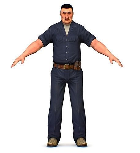 3D model LowPoly Man Boss Slave Driver Chief VR / AR / low-poly | CGTrader