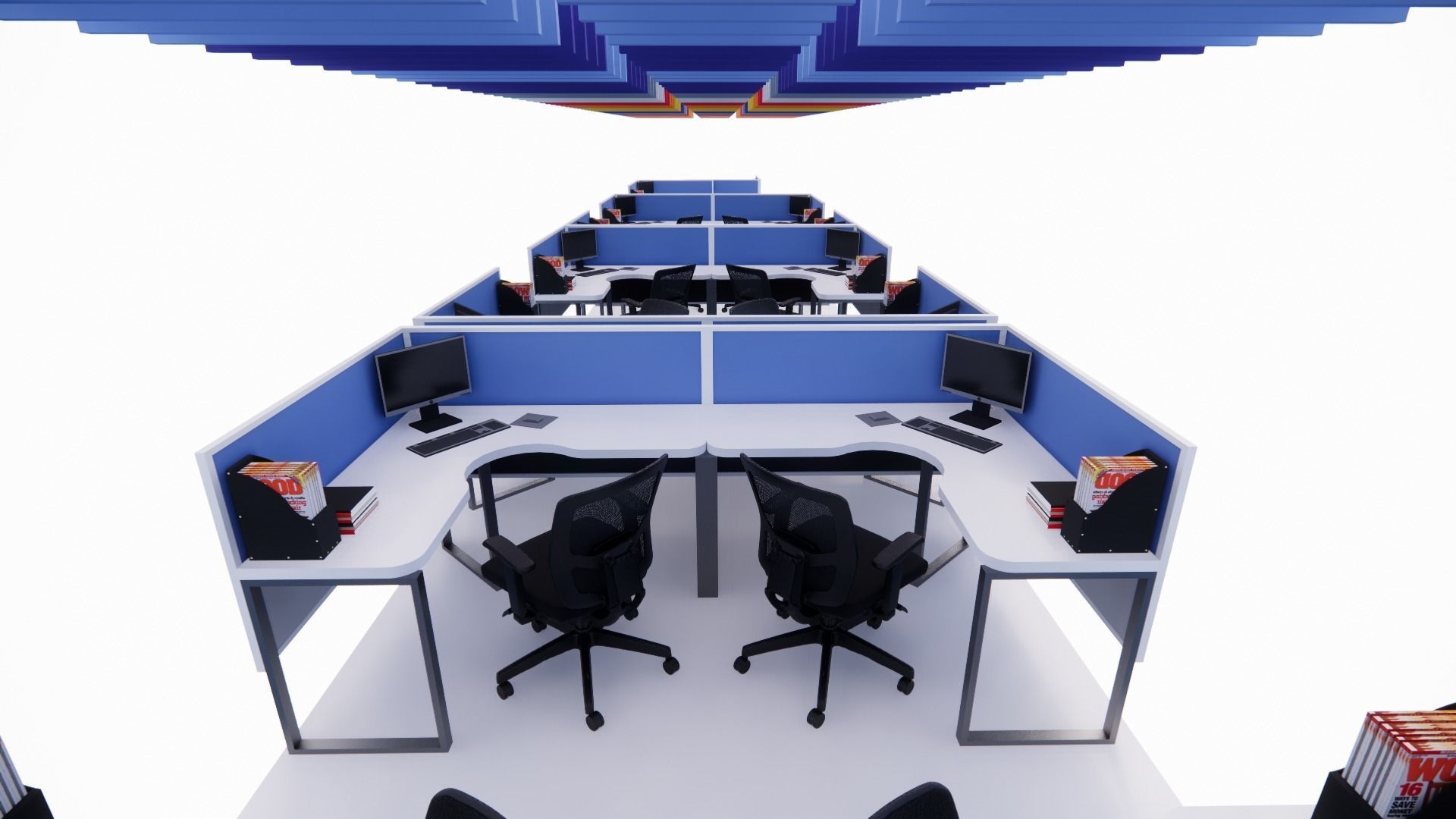3D model Workstation Cubical - Baffle Ceiling VR / AR / low-poly | CGTrader