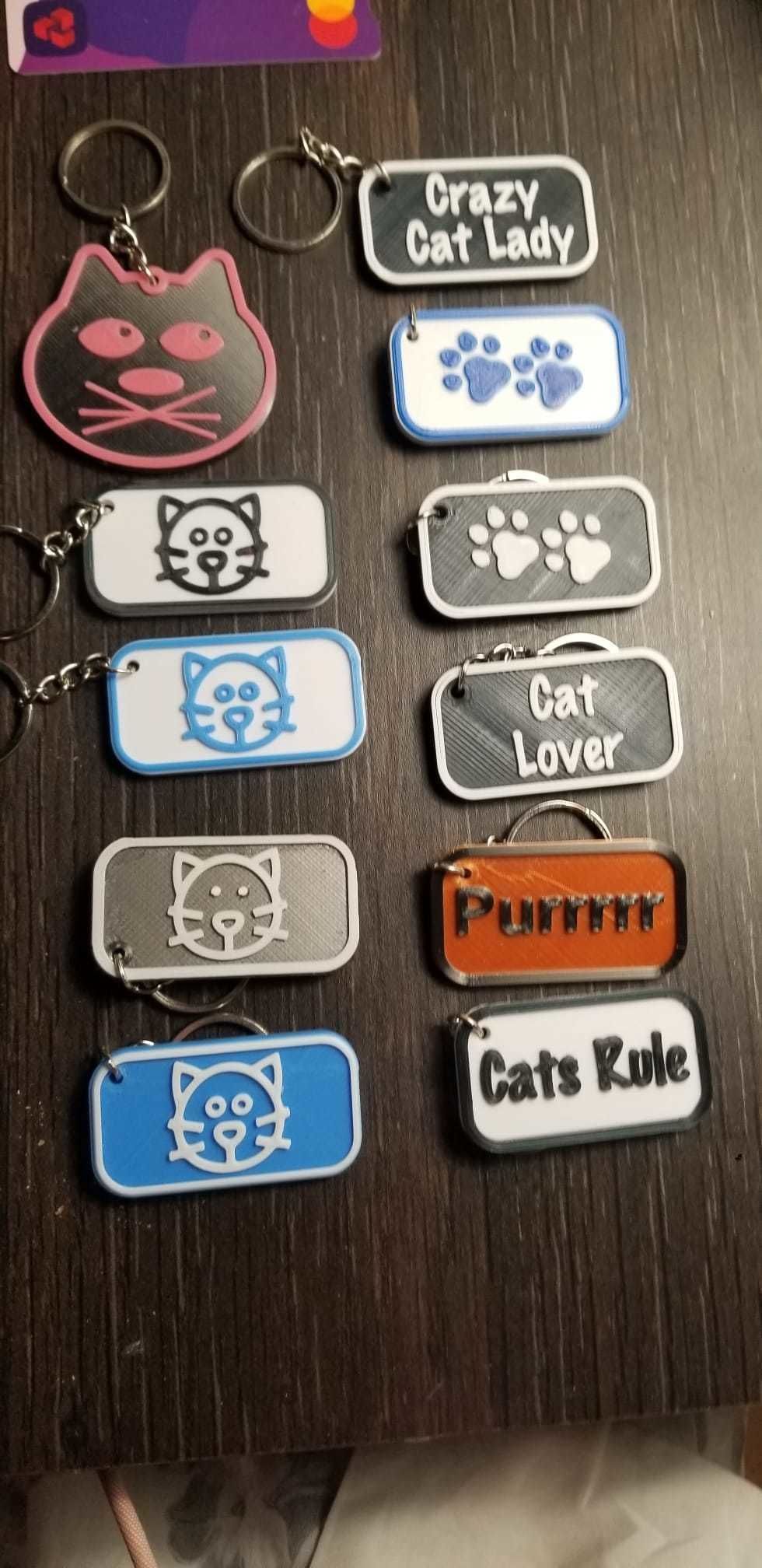 Cat key fobs - in two colour design 3D model 3D printable | CGTrader