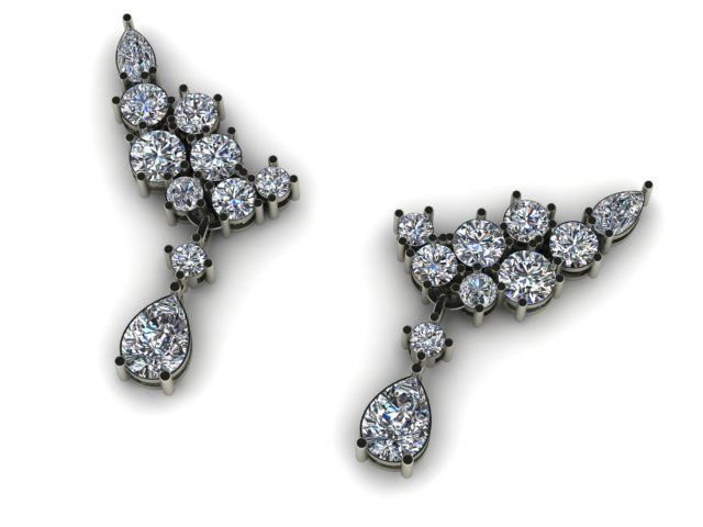 diamond earing 3D model 3D printable | CGTrader