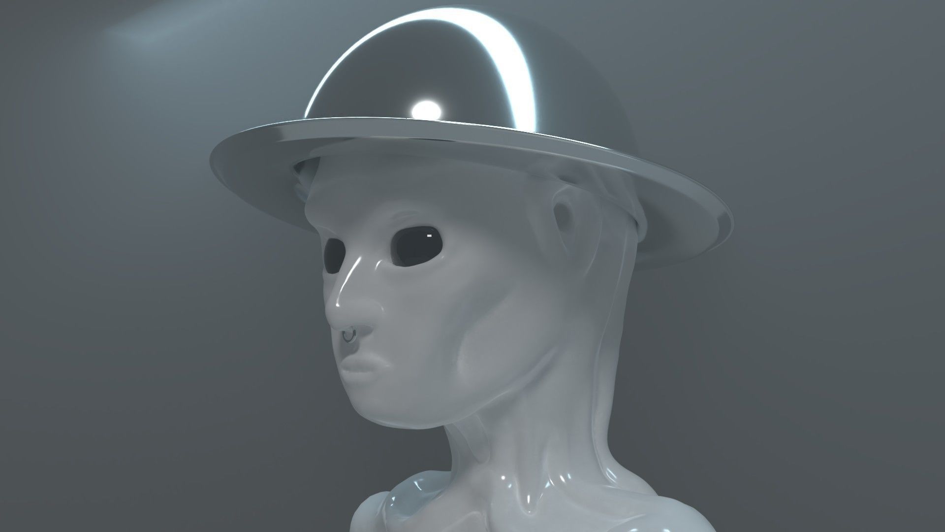 Alien marble sculpture 3D model | CGTrader