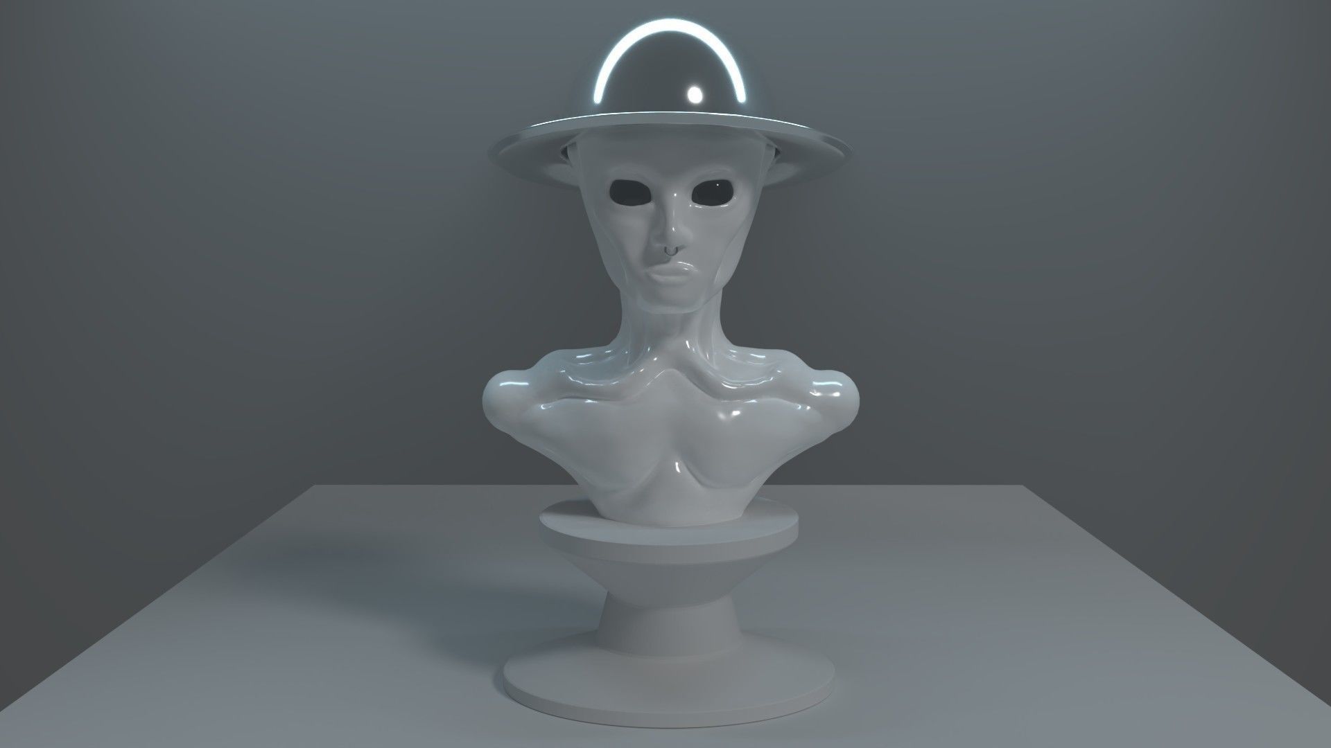 Alien marble sculpture 3D model | CGTrader