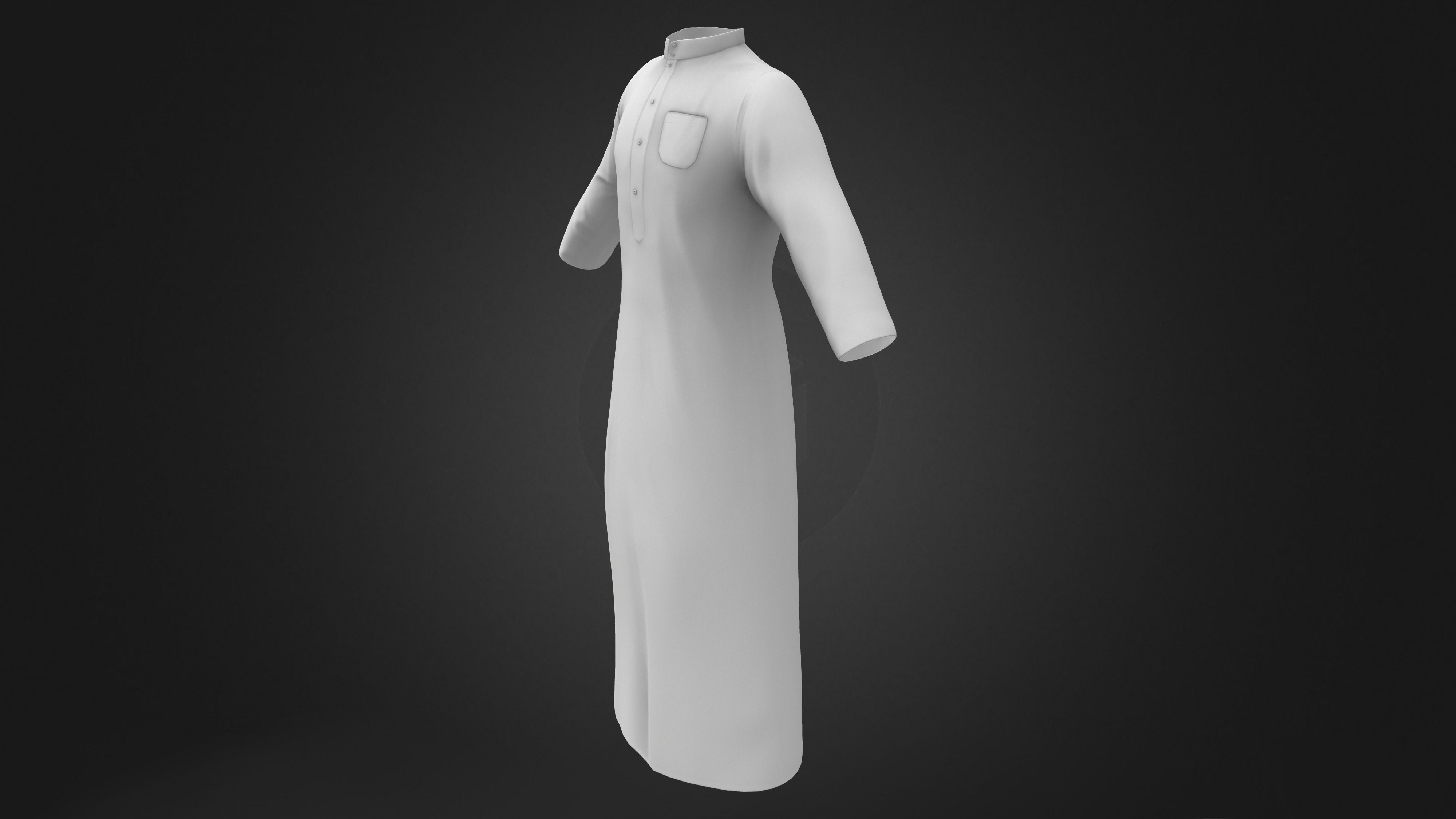 3D model Men Traditional Arabic Long Skirt Islamic Prayer Dress VR / AR ...