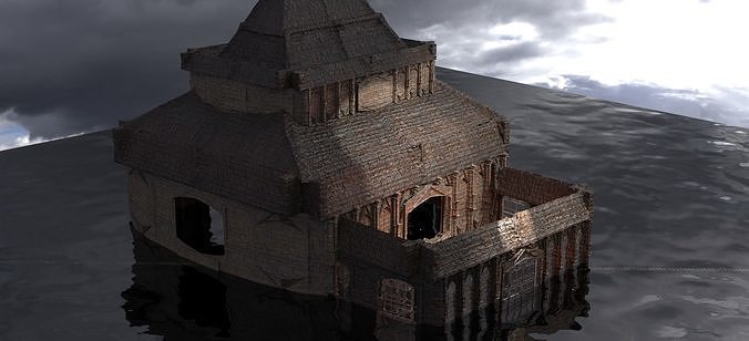 Lizard Town Hall Walls Kitbash 4 3D model | CGTrader