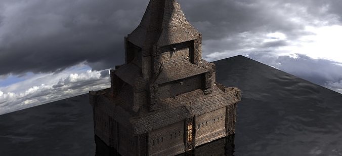 Lizard Cult 2 Town Hall Walls Kitbash 3D model | CGTrader