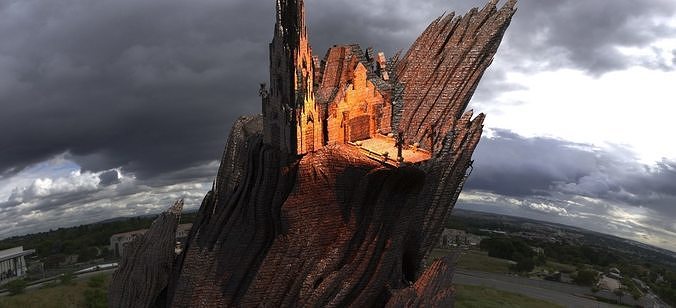 Lizard Cult 2 Town Hall Walls Kitbash 3 3D model | CGTrader