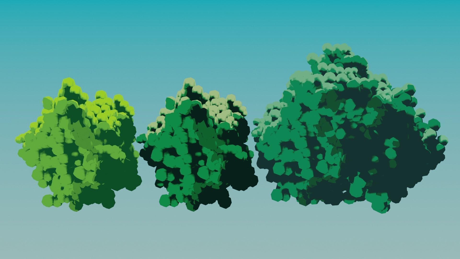 Bushes greenery trees landscaping in the style of Anime Ghibli 3D model ...