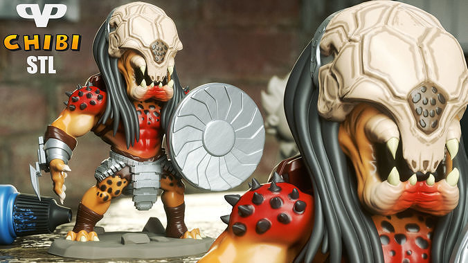 Predator Prey Chibi STL for 3D Printing ChibiSTL 3DXM 3D model 3D ...