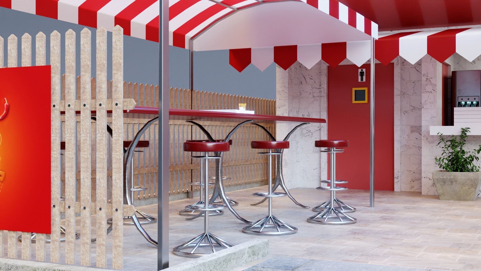 CARTOON PIZZA SHOP 3D model | CGTrader