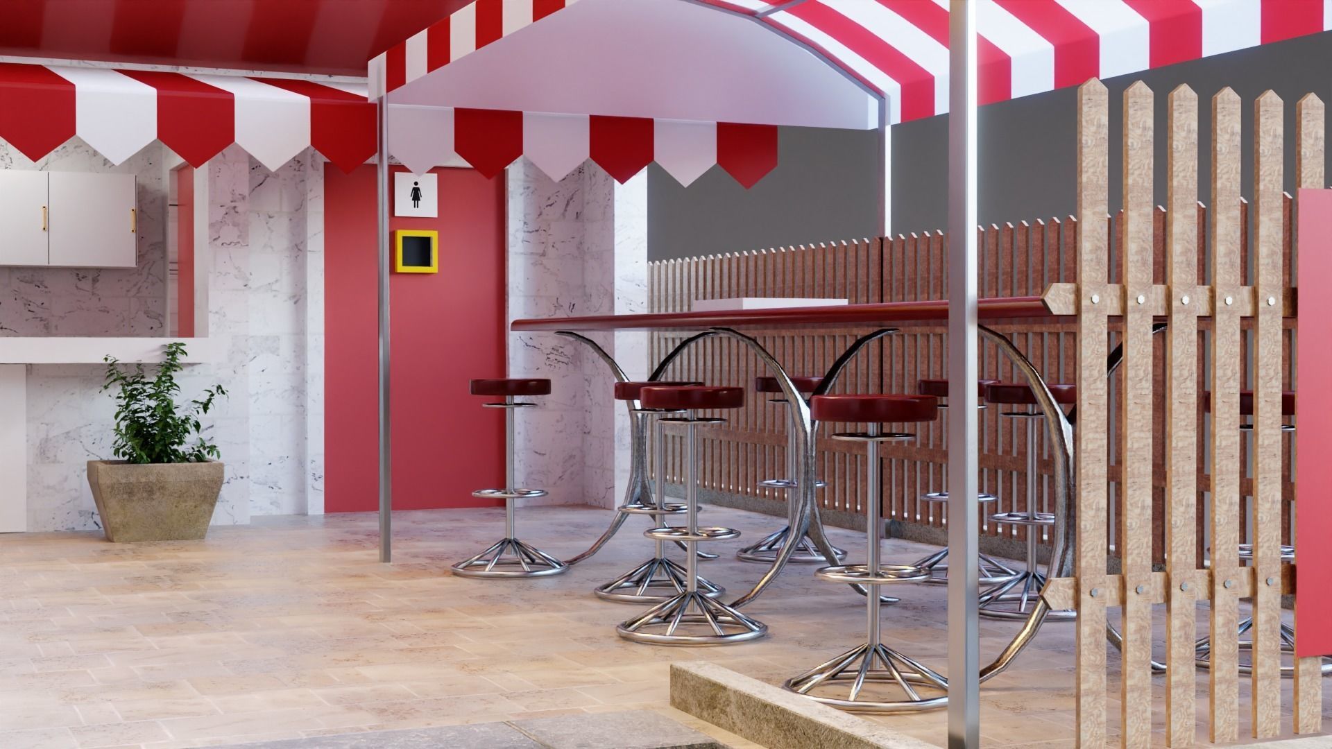 CARTOON PIZZA SHOP 3D model | CGTrader