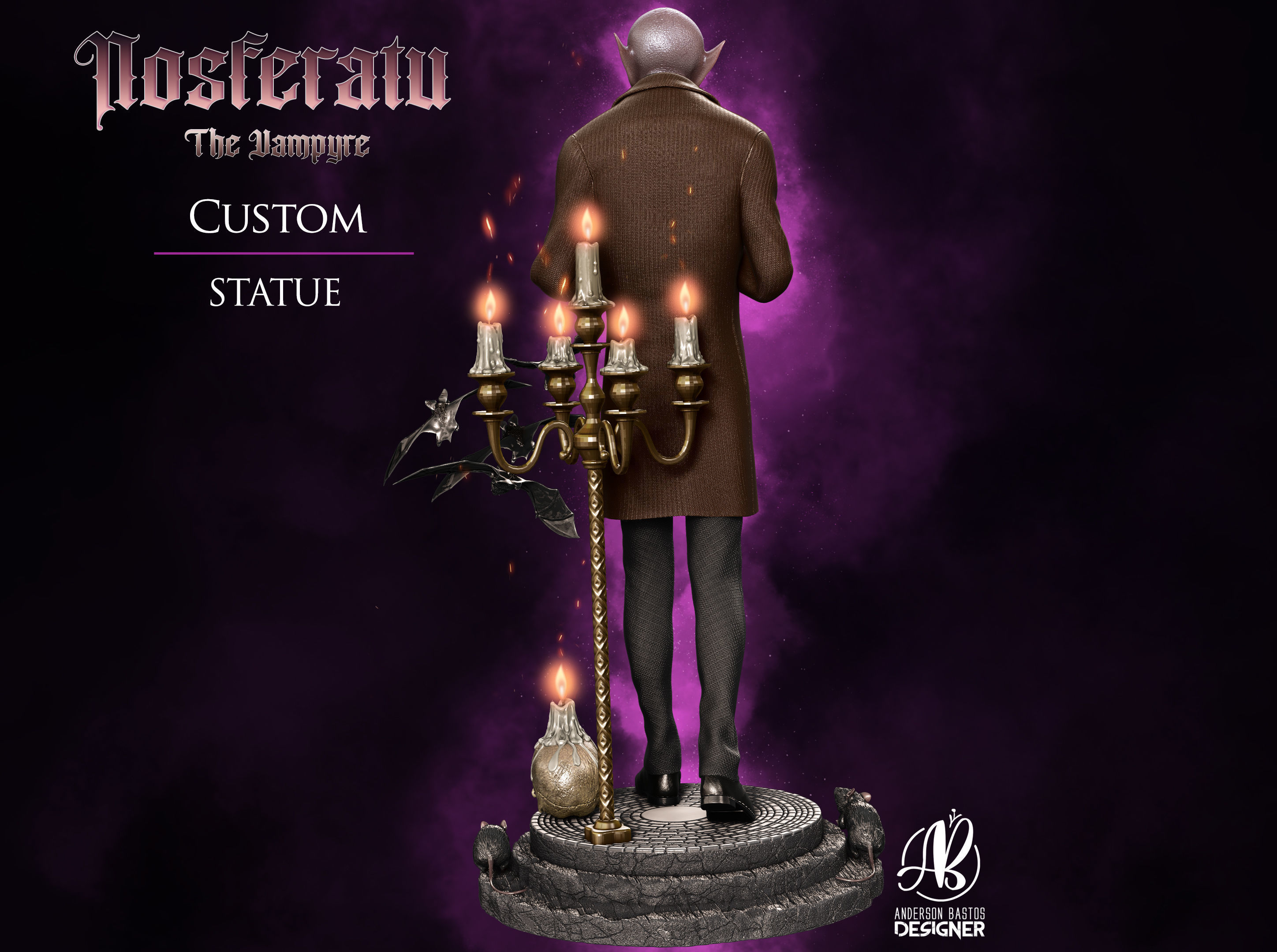 Nosferatu custom statue 3D model 3D printable | CGTrader