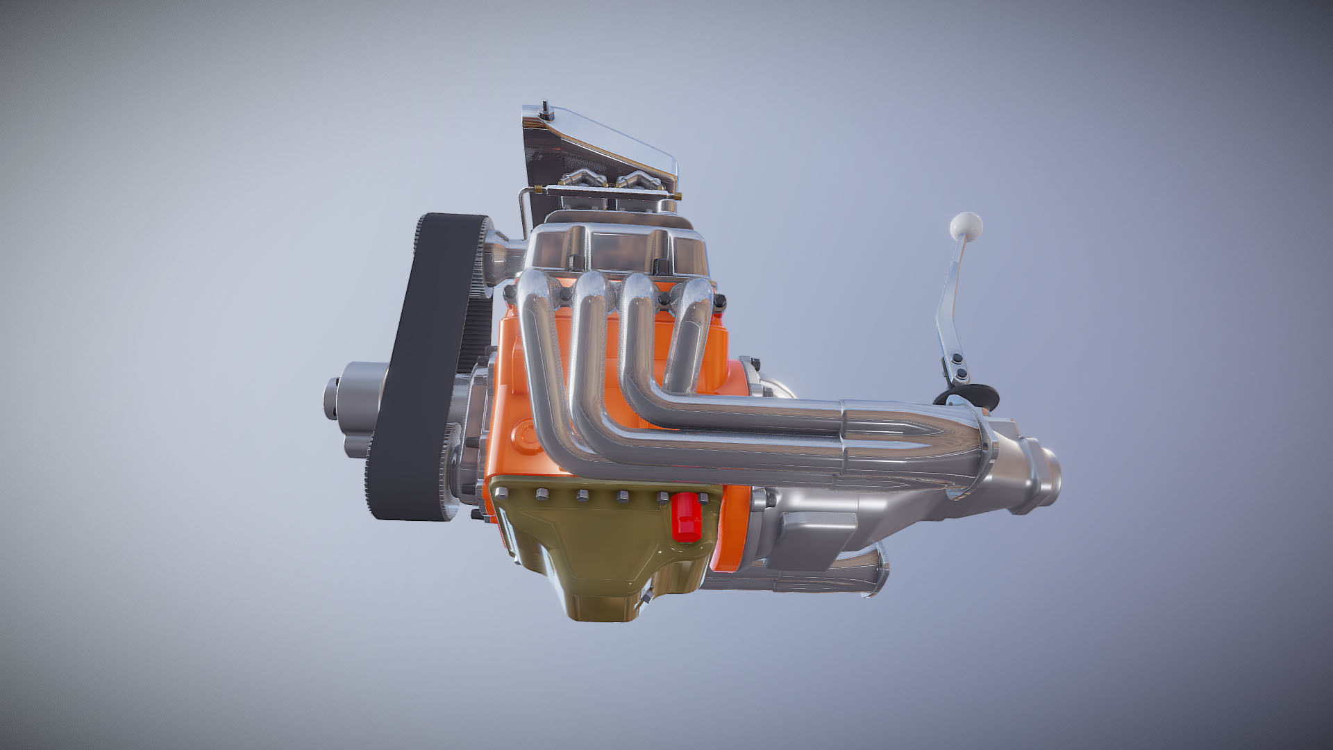 Cartoon V8 HotRod engine 3D model | CGTrader