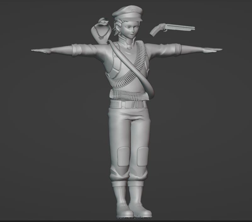 anime boy soldiere character with gun animation for free free VR / AR ...