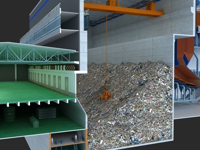 Waste burning power generation 3D model | CGTrader