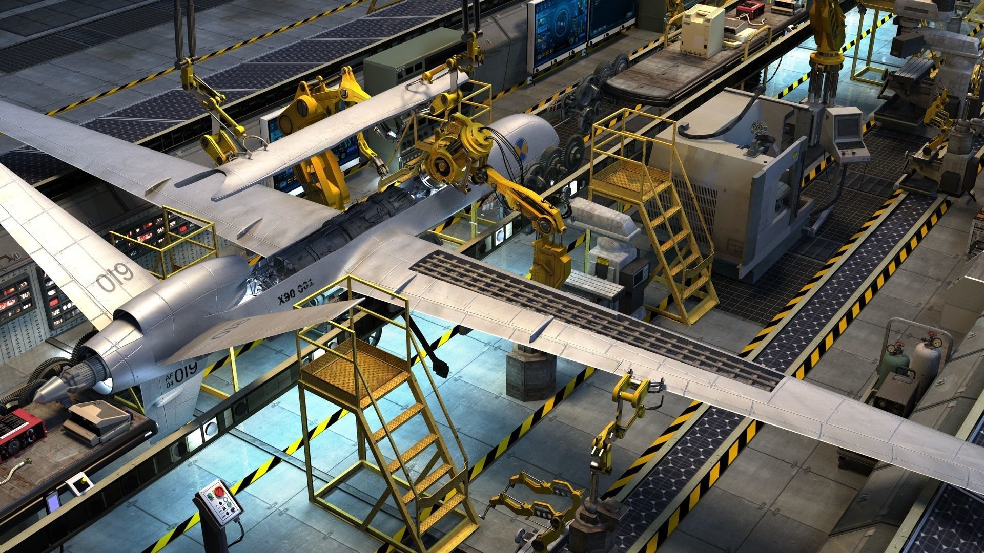 Aircraft manufacturing 3D model | CGTrader