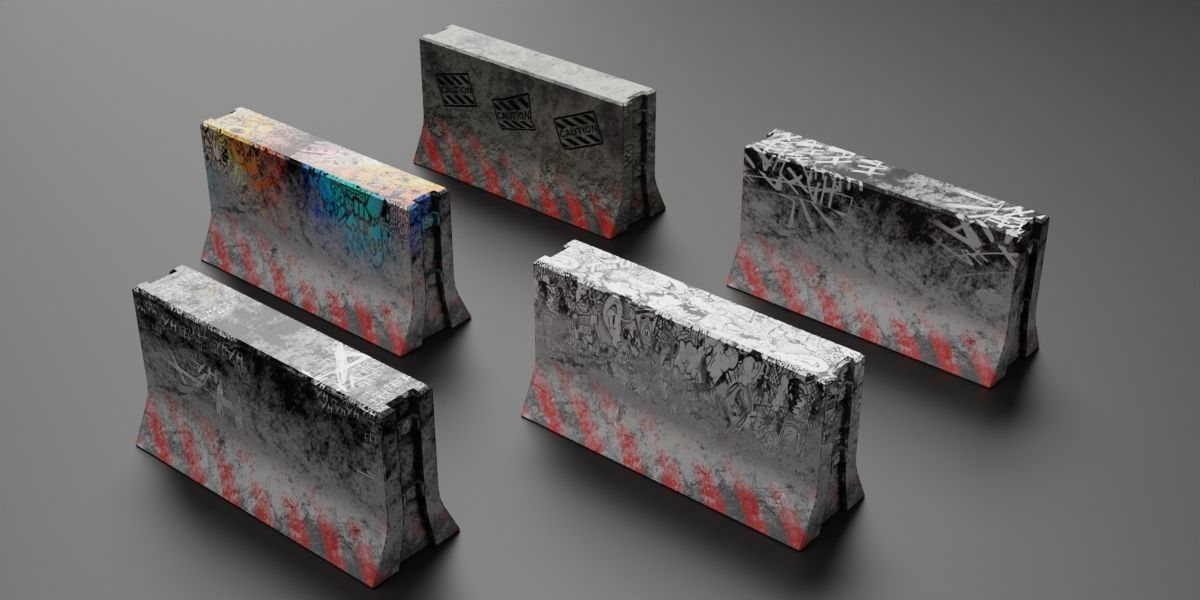 3D model Concrete Blocker VR / AR / low-poly | CGTrader