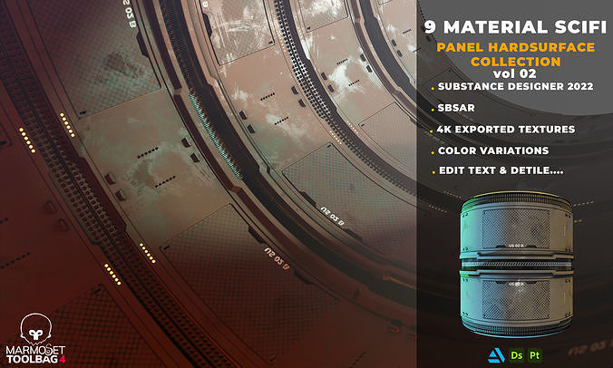 9 SCI FI MATERIAL HARDSURFACE COLLECTION VOL 02 Texture | CGTrader