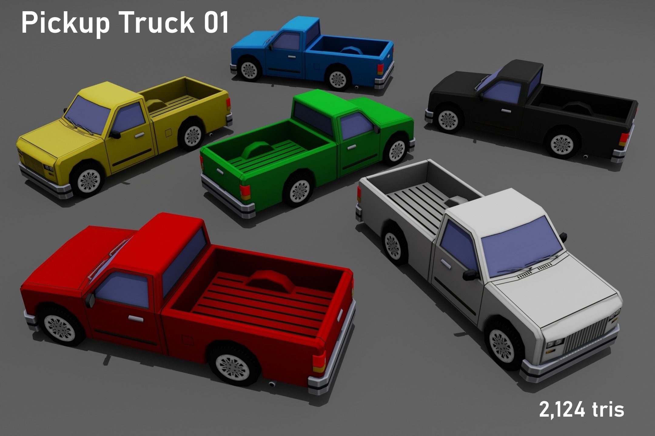 3D model Low poly vehicle pack 01 VR / AR / low-poly | CGTrader