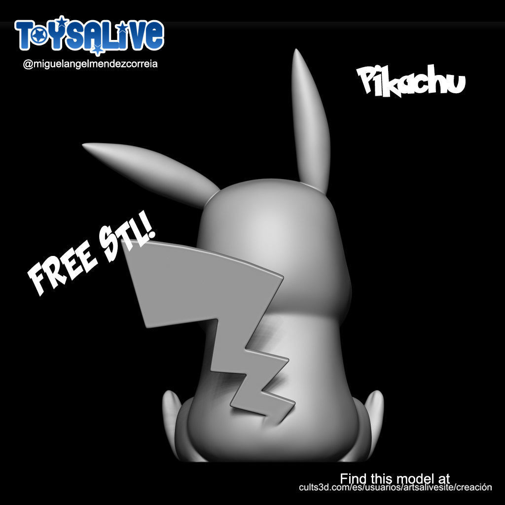 Pikachu Free stl free 3D model | CGTrader