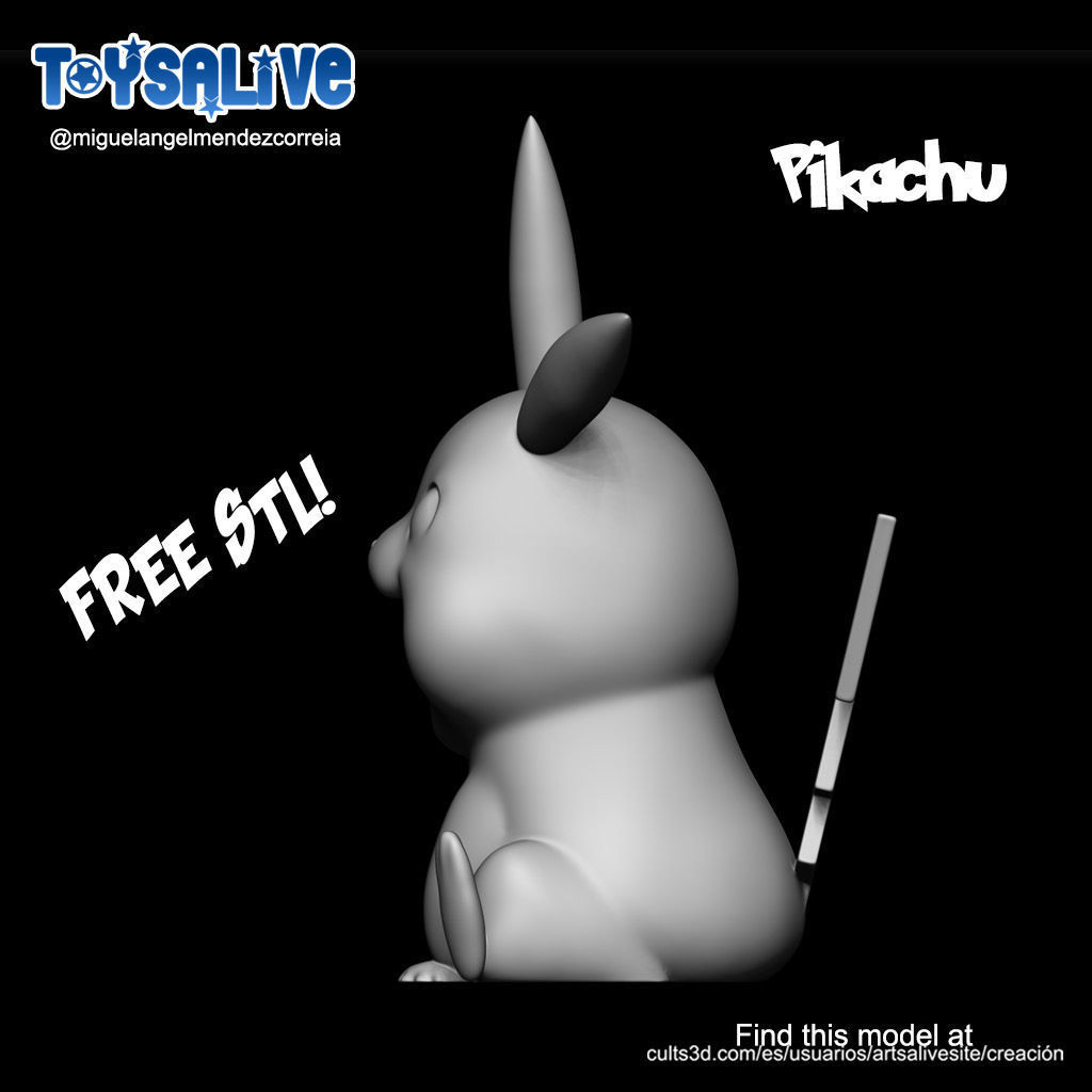 Pikachu Free stl free 3D model | CGTrader
