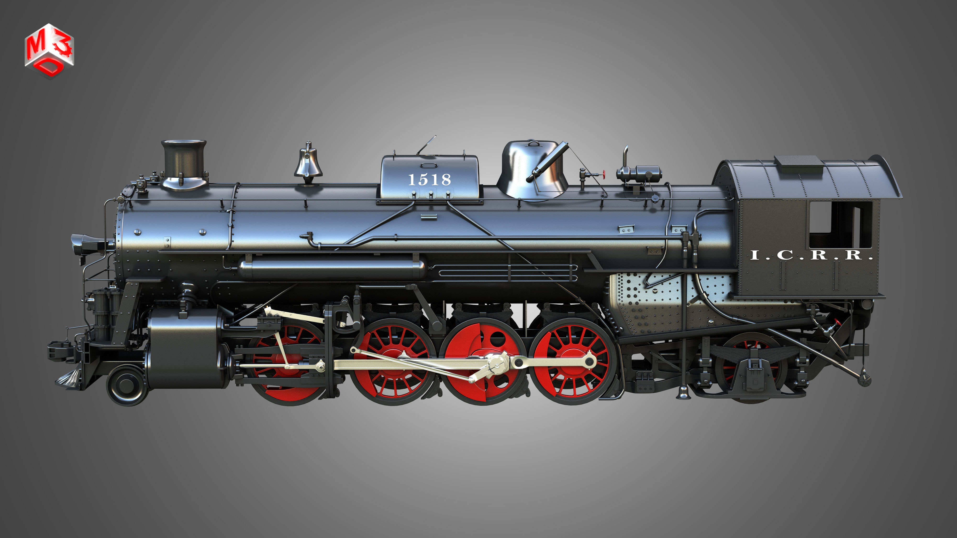 ICRR 1518 - Steam Locomotive 3D model | CGTrader