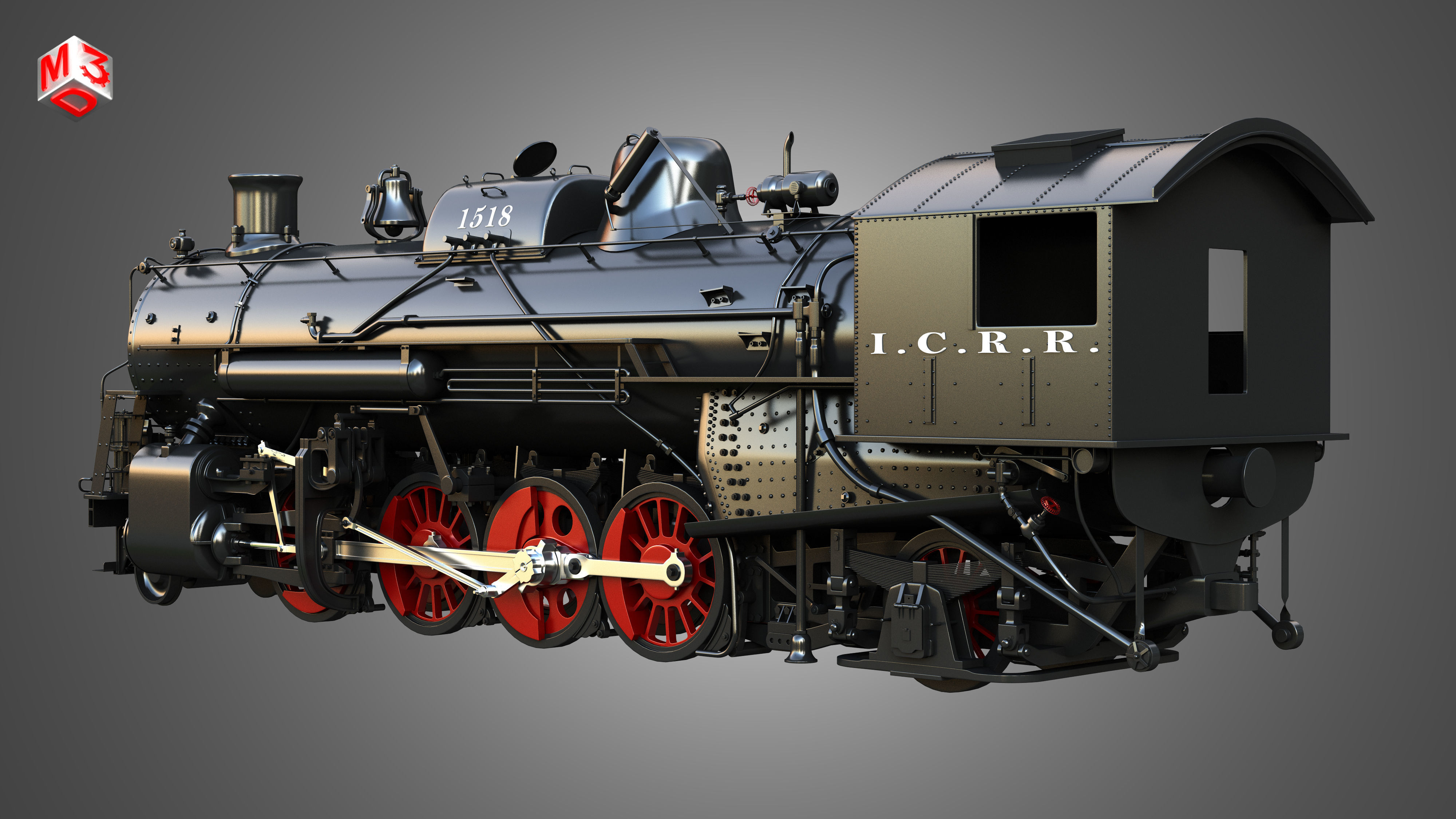 ICRR 1518 - Steam Locomotive 3D model | CGTrader