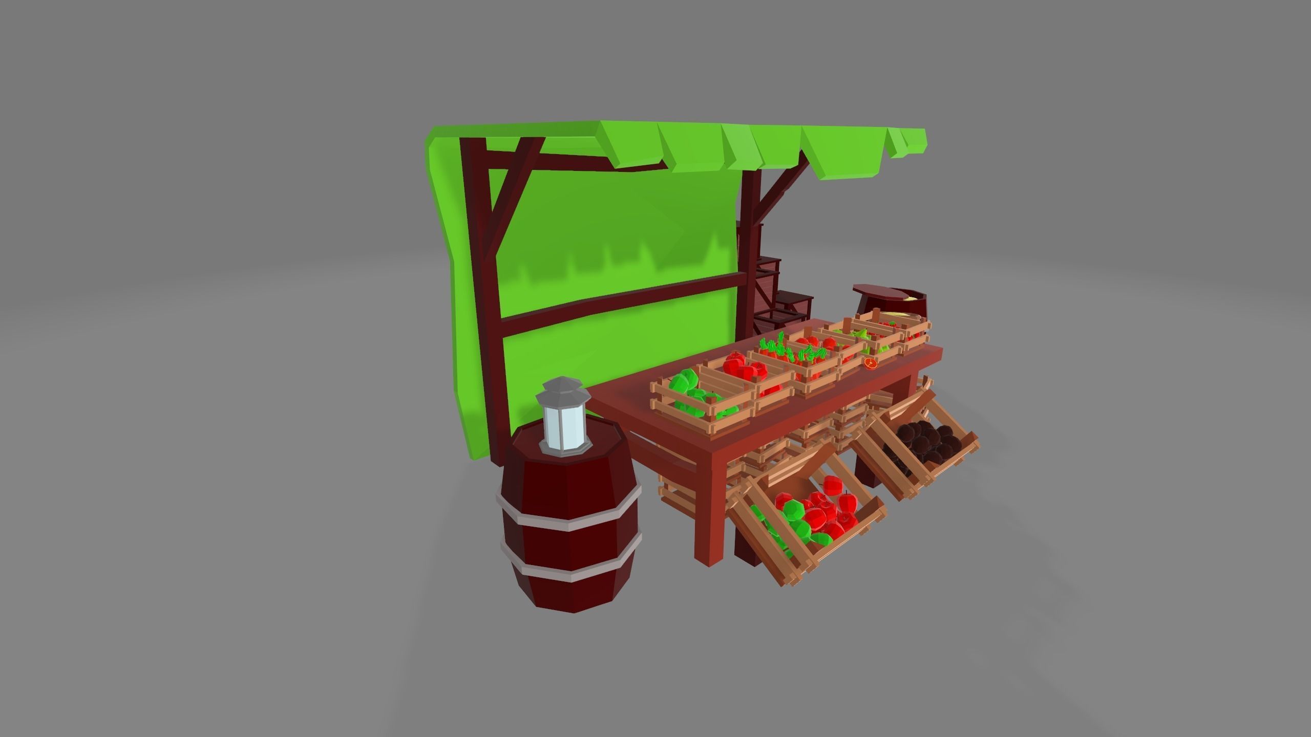 3D model Fruit Market Stand VR / AR / low-poly | CGTrader