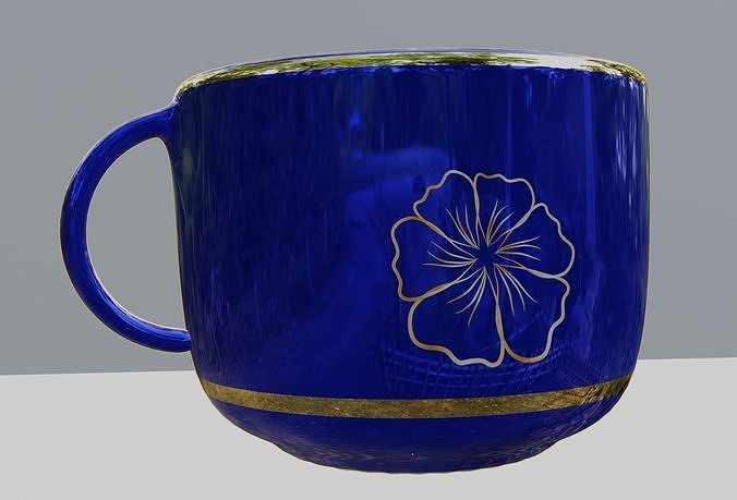 blue patterned cup 3D model | CGTrader