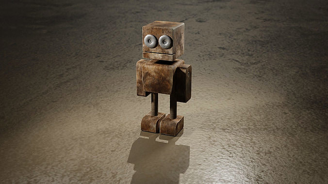 Wooden Robot 3D model | CGTrader