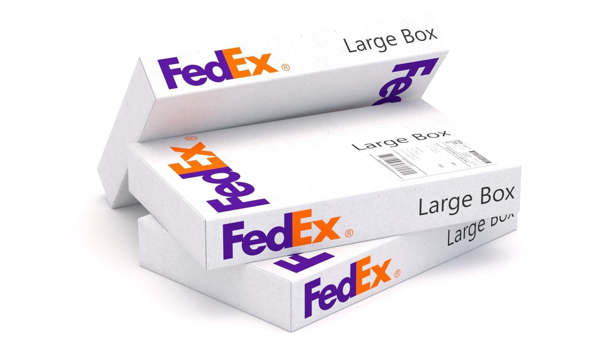 Cardboard Box Fedex 3D model | CGTrader
