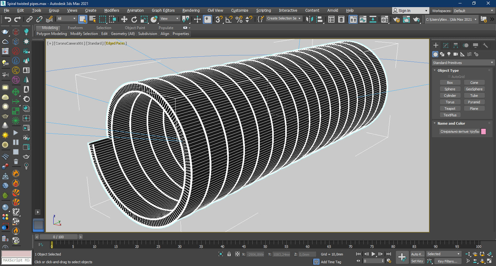 Spiral twisted pipes 3D model | CGTrader