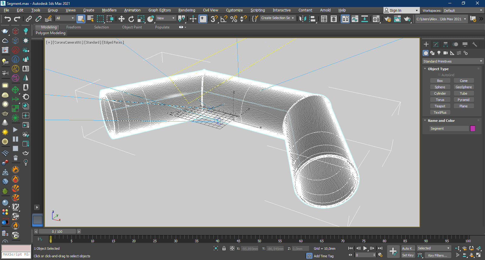 Segment plastic pipe 3D model | CGTrader
