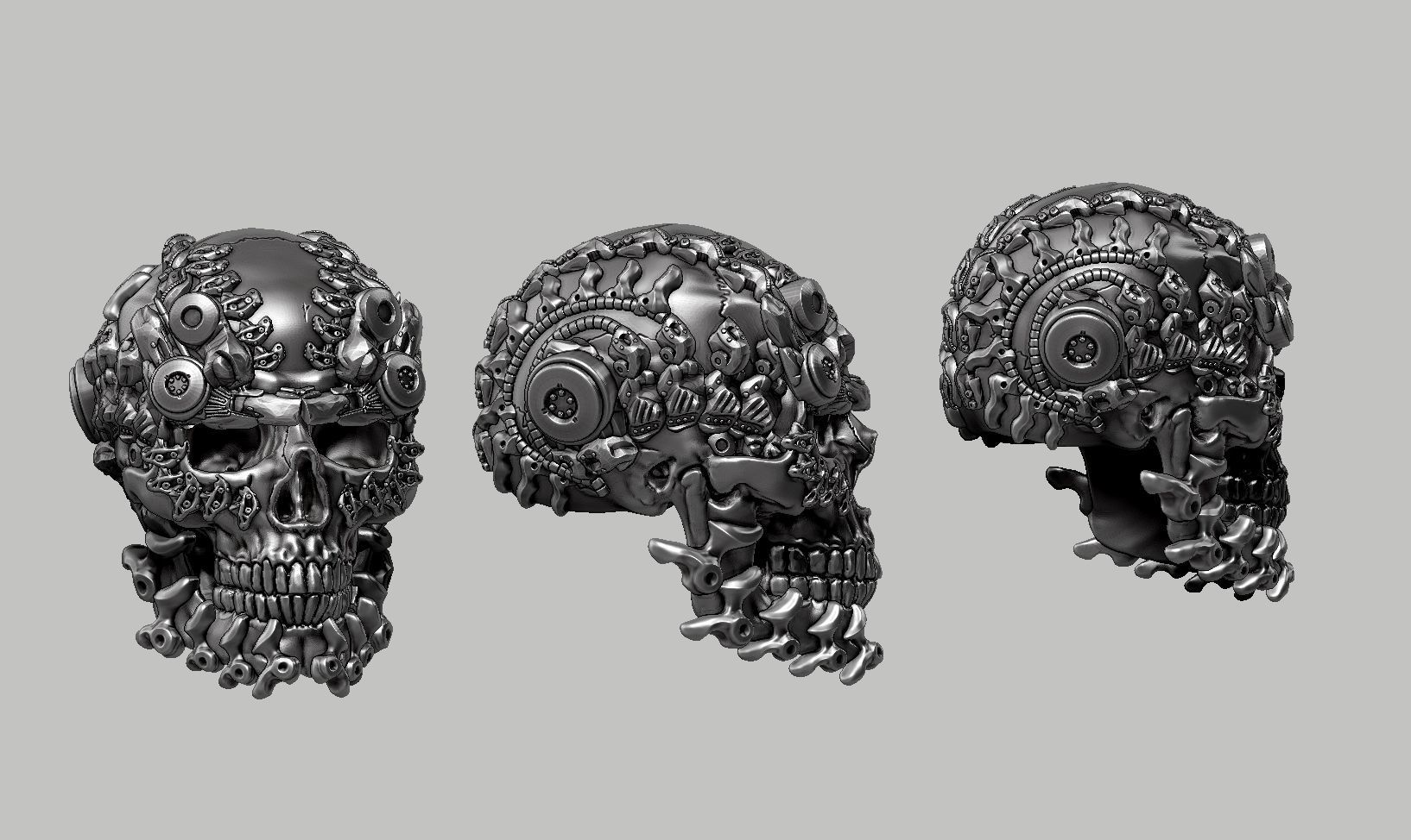 skull robot head a47 3D model 3D printable | CGTrader