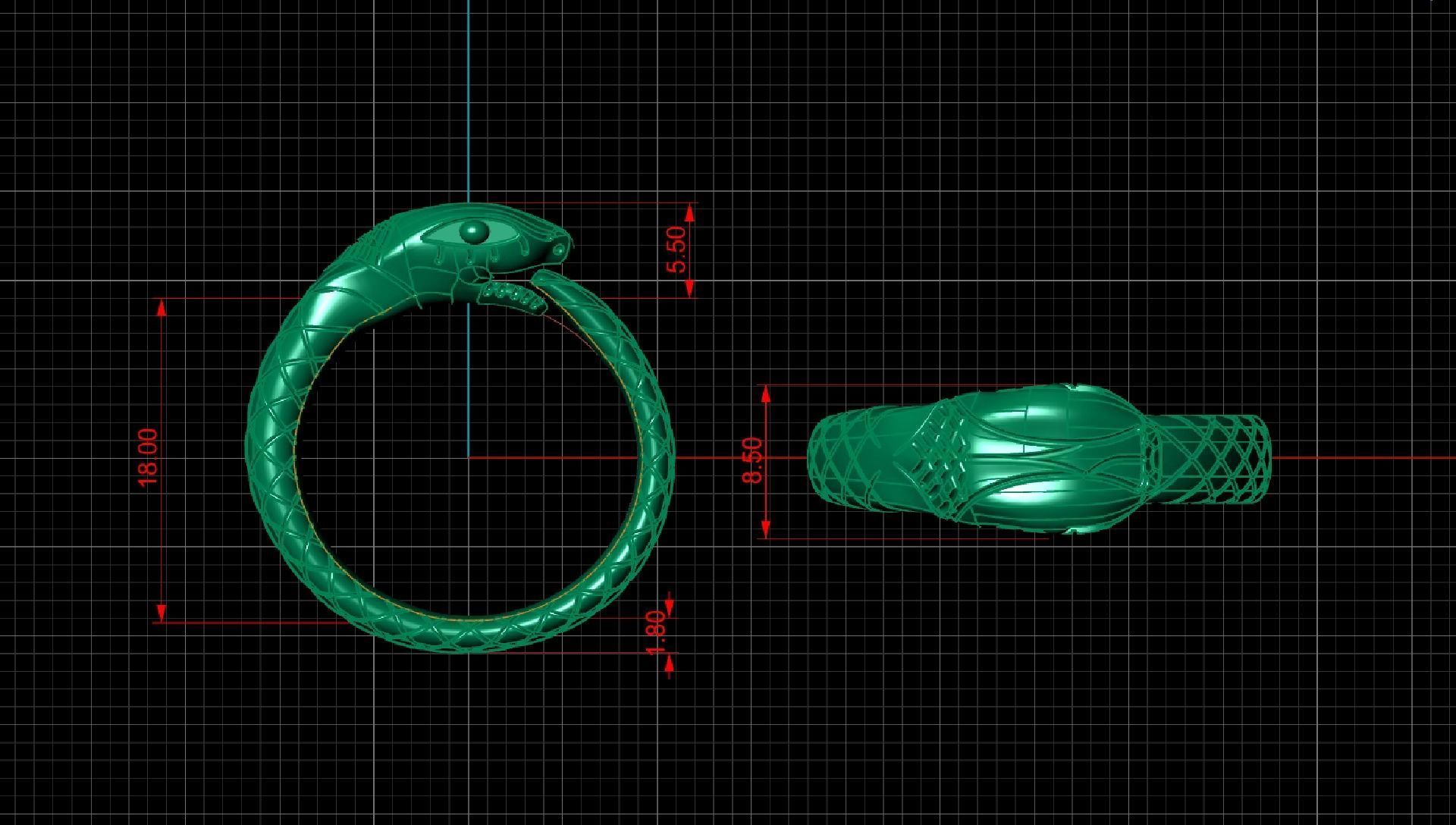 Uroboros Ring CNC model or 3D model 3D printable | CGTrader